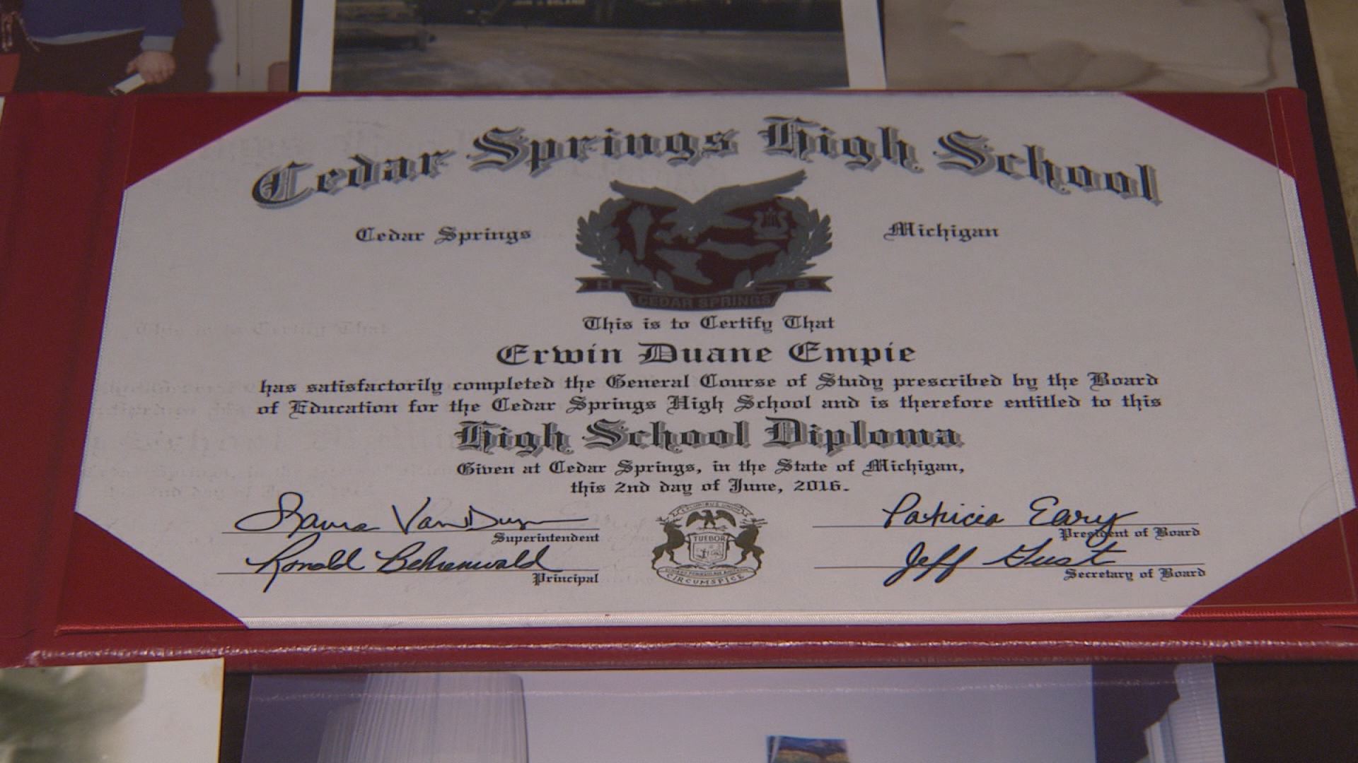 Former Cedar Springs H S Student Received Diploma 71 Years After Former Cedar Springs H S Student Received Diploma 71 Years After