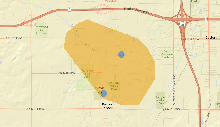 Vehicle hits pole, knocks out power in Byron Township | wzzm13.com