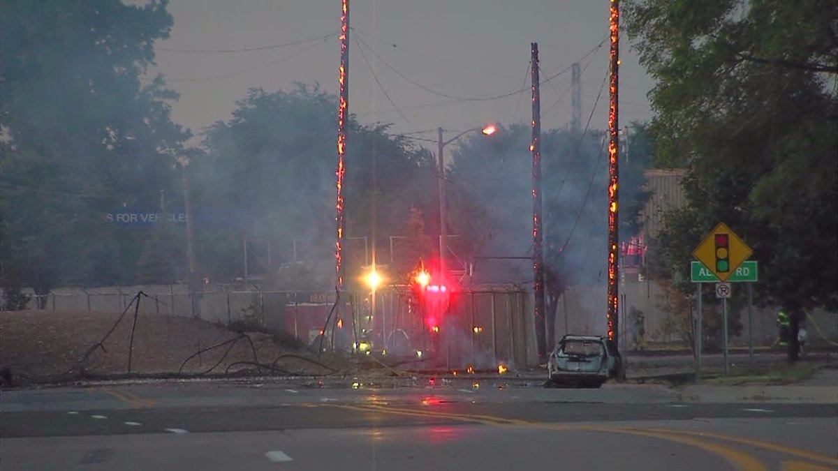 Car crash causes massive gas line explosion near Detroit | wzzm13.com