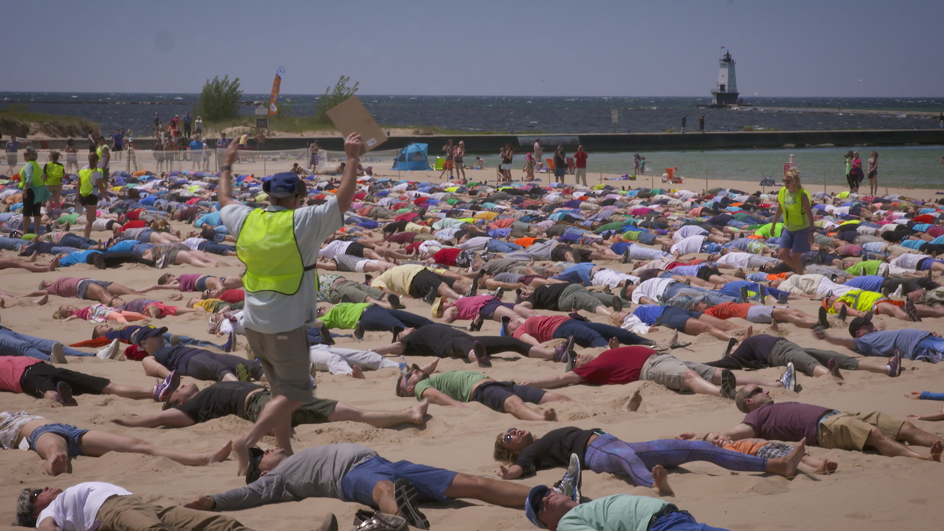 Ludington Hospital successfully breaks sand angels world record ...